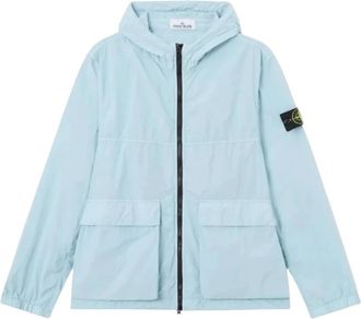 Stone Island Homme, Vestes, Bleu, Taille: S Nylon Smerigliato-TC Short Parka