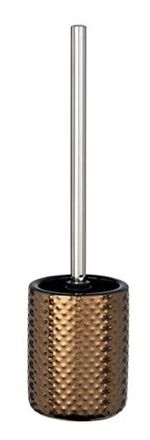 WENKO Porte Brosse WC Keo Céramique - Porte-Brosse WC, Céramique, 10.5 x 39.5 x 10.5 cm, Cuivre