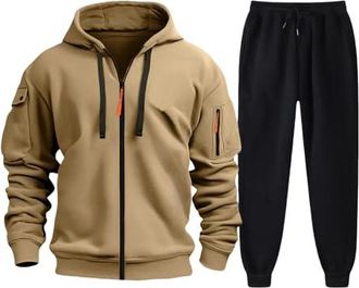 Generic Ensemble Jogging Homme Sweat &Agrave; Zipp&eacute; Et Pantalon Jogging V&ecirc;tement De Sport Ensemble 2 Pi&egrave;ces Jogging Automne Hiver Surv&ecirc;tement Homme Ensemble Sportwea