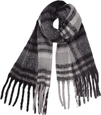 Generic IQYU &Eacute;charpe pour homme et femme - Hiver - Classique - Pompon - &Eacute;charpe &agrave; carreaux - Chaude - Douce - Grande couverture - &Eacute;charpes - 1 paquet - &Eacute;charp