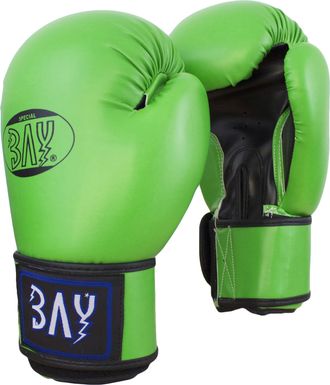 Bay Future Boxhandschuhe Box-Handschuhe, GRÜN schwarz, Leder-PU, 8 Unzen UZ OZ