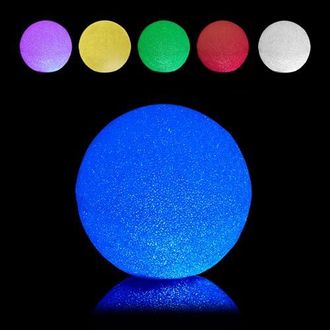 Relaxdays LED Kugelleuchte, Ø 25 cm, Farbwechsel, batteriebetrieben, ohne Kabel, innen, Bunte Leuchtkugel, Deko, weiß