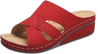 Generic Sandales &agrave; enfiler pour femme l&eacute;g&egrave;res &agrave; bout ouvert - Couleur unie - Respirantes - Tendance - Classique - Confortable - Coussin - Sandales compens&eacute;es 