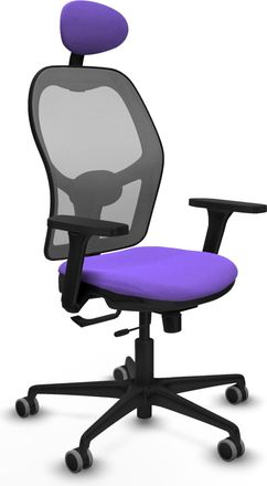 Piqueras y Crespo Ergonomischer Schreibtischstuhl mit 3D-Armen, h&ouml;henverstellbarer Lendenwirbelst&uuml;tze und festem Kopfteil, ausgestattet mit Syncro/Traslack und injizier