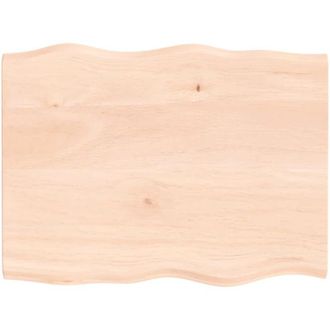 vidaXL Dessus de table bois chêne massif non traité bordure assortie