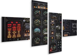 Islandburner Bild auf Leinwand Flugzeug Cockpit Anzeige Instrumente Bilder Wandbilder Poster ILSZ-4LP