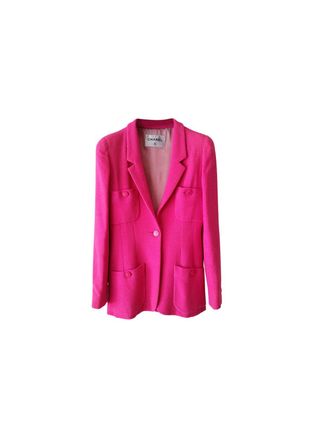 Chanel Fuchsia Single Breasted Tailored Jacket Size 36