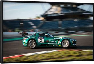 artboxONE Poster mit schwarzem Rahmen 60x40 cm Sport/Motorsport Geschwindigkeit - Bild Rennsport