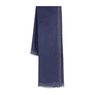 Faliero Sarti Seidenschal mit Fransenbesatz - - Accessories - Damen - Blau - ONE SIZE