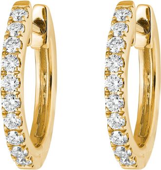 Edenly Creolen halb ausgefasstes Pavé Frische - Eva - 18 Karat Gelbgold und Diamanten