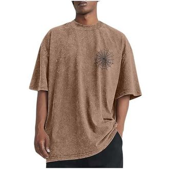 Generic T-shirt d&eacute;contract&eacute; &agrave; manches courtes et col rond pour homme - Style r&eacute;tro - Tendance - L&eacute;ger - Confortable - Respirant - Pour lext&eacute;rieur et le quotid