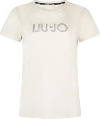 Liu Jo Femme, Tops, Blanc, Taille: 38 FR T-shirt avec strass