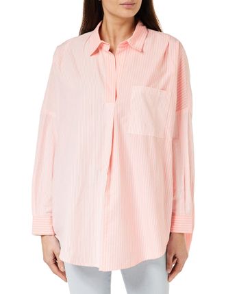 French Connection Damen Rhodes Popeline Langarmhemd mit Taschen Hemd, Lotus Pink Mix, M