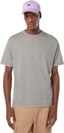 Scotch & Soda Mens Relaxed-fit 3 Crosses Garment-Dyed T-Shirt, Highway Grey, XXL