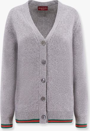 Gucci Wool and cashmere cardigan with web detail - GUCCI - gender_Woman