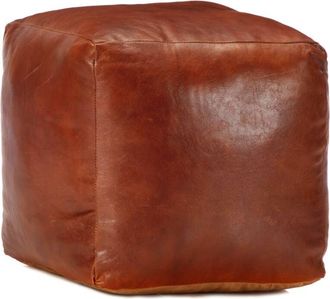 vidaXL Vidaxl - Pouf Hellbraun 40 x 40 x 40 cm Echtes Ziegenleder