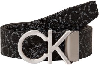 Calvin Klein Herren Gürtel New Mono Belt 3,5 cm Kunstleder, Schwarz (Black Monogram), 115 cm