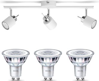 Philips Meranti Einbaustrahler (Wei&szlig;) - Warmwei&szlig; - Deckenspot mit 3 Lichtpunkten - GU10 - Nicht dimmbar