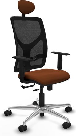 Piqueras y Crespo Telearbeitsstuhl mit 1D-Armlehnen, h&ouml;henverstellbarer Lendenwirbelst&uuml;tze und festem Kopfteil, ausgestattet mit Syncro/Traslack und Schneideschaum, Sch