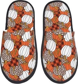 Generic Pantoufles en Feutre Imprimés de citrouilles variés Chaud Chaussons en Peluche Légère élégant Accueil Slippers Maison Homme M