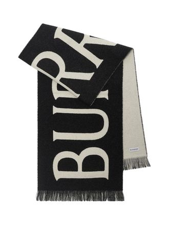 Burberry Logo Jacquard Scarf - Black