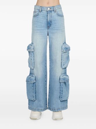 Amiri jean ample &agrave; poches multiples - Bleu