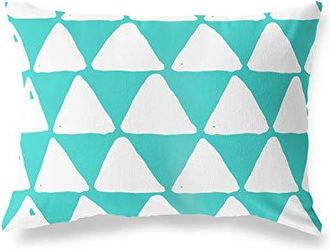 Bonamaison Le Jardin du Lin Kissen Zierkissenbezug Türkisweiß Kissenbezug, Weich Bequem, Für Zuhause Autos Büro Sofa Wohnzimmer Couch Schlafzimmer Dekor, 45x60 C