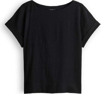 OPUS Kurzarmshirt Sikuro aus weichem Jersey mit Crinkle Effekt Der Aufschlag am &Auml;rmel sorgt f&uuml;r eine entspannte Note