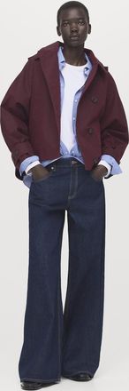 Mango Trench crois&eacute; avec capuche grenat - Femme - S - MANGO