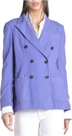 Massimo Alba Femme, Vestes, Violet, Taille: 42 FR Giacca doppiopetto garza