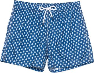 Fedeli Homme, Maillots de bain, Bleu, Taille: XL Short de plage &agrave; cordon de serrage et motifs