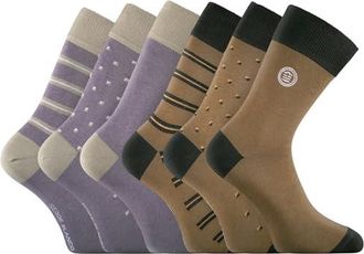 Serge Blanco Chaussette Homme Coton Peign&eacute; Doux - Lot de 6 - Chaussettes Hautes Homme, Confortables, Gris Taille 39/42