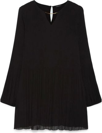 Fiorella Rubino Femme, Blouses et Chemises, Noir, Taille: 54 FR Blouse pliss&eacute;e en georgette avec bijou