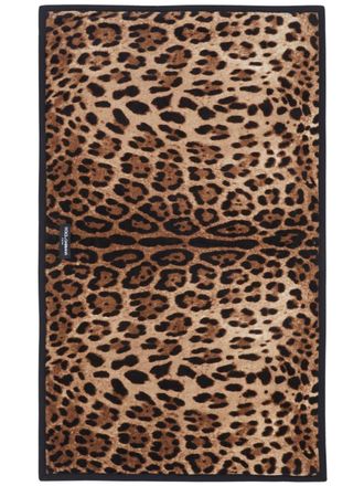 Dolce & Gabbana Badematte mit Leoparden-Print - Schwarz