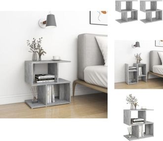 vidaXL Nachttische 2 Stk. Betongrau 50x30x51,5 cm Holzwerkstoff - Nachttisch - Wohnzimmerdeko - Beistelltisch - Möbel - Grau