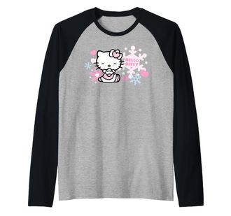 Hello Kitty Charmmy Love Hearts S&uuml;&szlig;e Valentinstagsgr&uuml;&szlig;e XOXO Retro Raglan