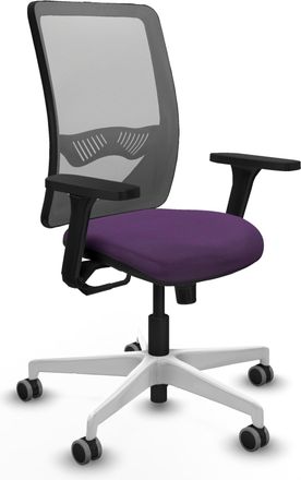 Piqueras y Crespo Schreibtischstuhl aus Stoff Zulema mit 3D-Armlehnen, h&ouml;henverstellbare Lendenwirbelst&uuml;tze, ausgestattet mit 3 Positionen und Schneidschaum, Grau/Viole