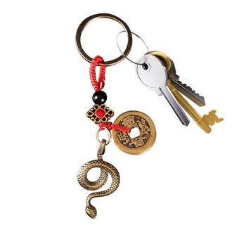 Generic Porte-cl&eacute;s serpent vintage 2025 - Pendentif en laiton, animal portable, porte-cl&eacute;s l&eacute;ger | Accessoire d&eacute;coratif pour sac &agrave; dos, valise, sac &agrave; main de 