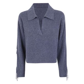 SIMKHAI Pull Natalia &agrave; col - Femme - Pulls - Gris - Taille: 38 FR