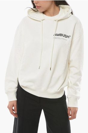 AMBUSH MULTICORD Hoodie aus gebürsteter Baumwolle in Weiß