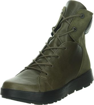 Think Think COMODA Damen chromfrei gegerbte nachhaltige Stiefelette, Olive/Kombi 7010, 40.5 EU
