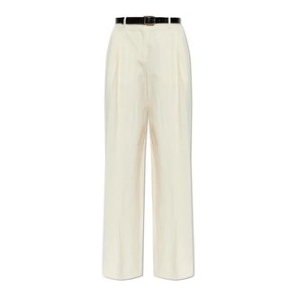 Dolce & Gabbana Femme, Pantalons, Beige, Taille: 34 FR Pantalon avec ceinture