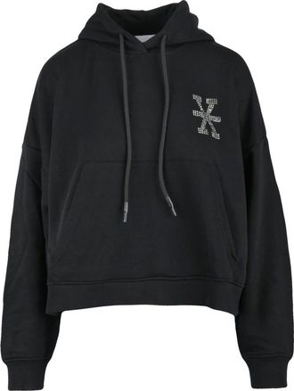 John Richmond Femme, Sweatshirts et sweats &agrave; capuche, Noir, Taille: 34 FR Cropped Sweat &agrave; capuche