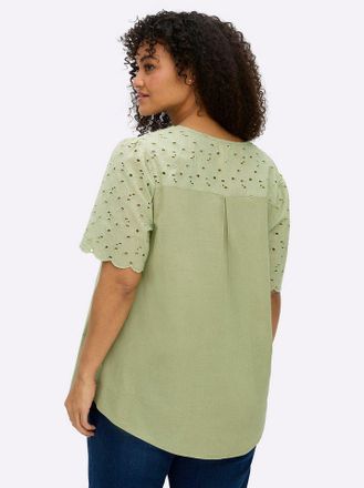 Sheego Klassische Bluse Kurzarmbluse Kurzarm