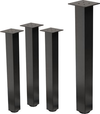 ML Design ML-Design 4er Set Tischbeine I-Design 72 cm, Dunkelgrau Optik Industrial, pulverbeschichteter Stahl, Profil 8x8 cm, H&ouml;henverstellbare M&ouml;belf&uuml;&szlig;e 1-4cm,