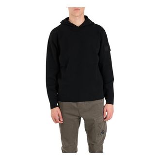 C.P. Company C.p. Company, Homme, Sweatshirts et sweats &agrave; capuche, Noir, Taille: 3XL Sweat &agrave; Capuche en Laine Extrafine avec Logo