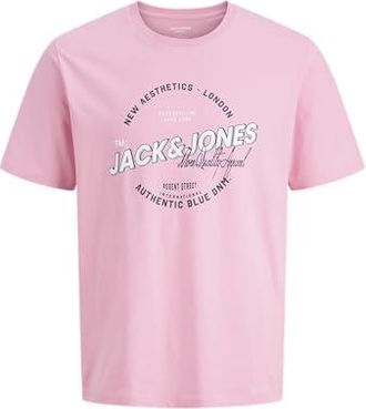 Jack & Jones T-Shirt Jjelogo SS O-Neck 2 Col Ss26 Sn, Prism Pink, M, Prism Pink, M