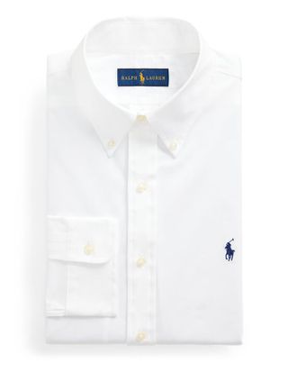 Ralph Lauren Stretch-Hemd mit Button Down-Kragen und Pony-Stickerei, Slim Fit in