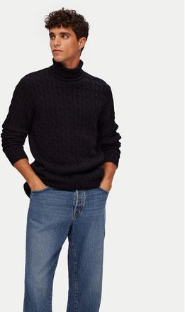 Selected Rollkragenpullover Ryan 16077218 Schwarz Regular Fit