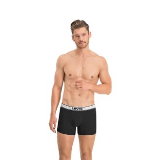 Levi's Einfarbige Basic-Boxershorts, weiche Herrenunterw&auml;sche aus Bio-Baumwolle mit elastischem Bund und doppelter Einlage, kein Hochrutschen, 4er-Pack